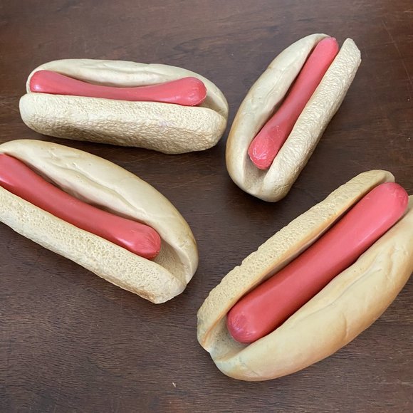 Toys | Realistic Play Food Hotdogs Set Of 4 Life Sized Hot Dogs And ...